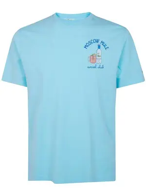 MC2 SAINT BARTH T-shirt Light Embroidered "portofino Social Mosco - Blue