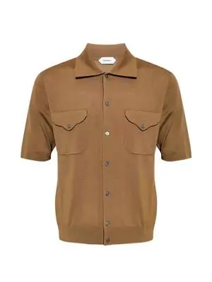 Versace Short-sleeved Button-up Knit Sweater