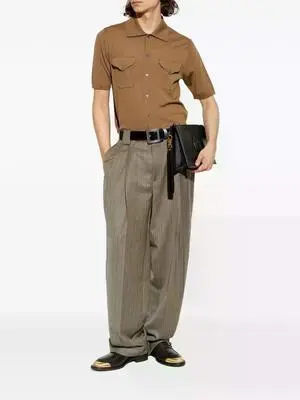 Versace Short-sleeved Button-up Knit Sweater