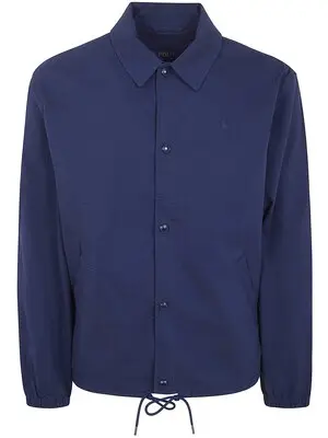 Polo Ralph Lauren Windbreaker Jacket With Spread Collar - Blue