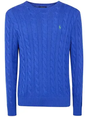 Polo Ralph Lauren Long Sleeve Round Neck Ribbed Sweater - Blue
