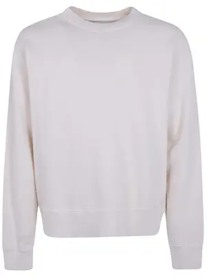 GOLDEN GOOSE Cotton Fleece Logo Patch Sweatshirt - White