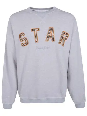 GOLDEN GOOSE Star" Oversize Crewneck Heavy Fleece Sweatshirt - Gray