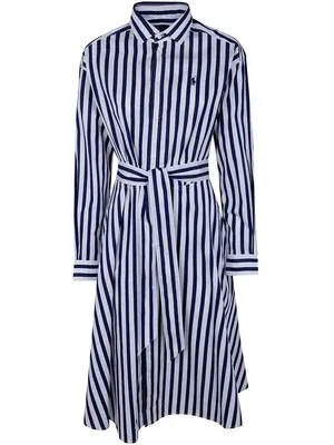 Polo Ralph Lauren Striped Midi Shirt Dress - Blue
