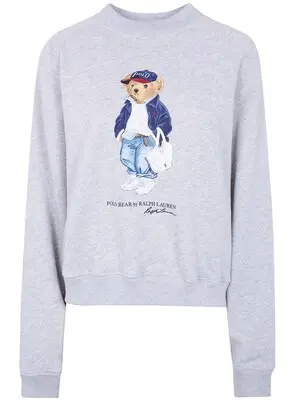 Polo Ralph Lauren Bear" Crewneck Sweatshirt - Gray