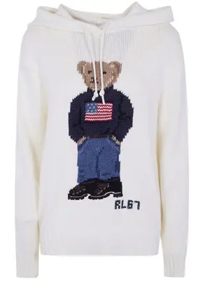 Polo Ralph Lauren Bear" Hooded Pullover - Beige