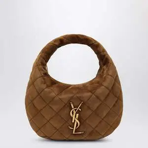 Saint Laurent Quilted Suede Bag - Brown