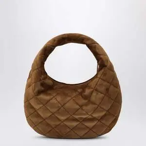 Saint Laurent Quilted Suede Bag - Brown
