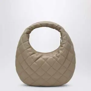 Saint Laurent Quilted Nappa Leather Hobo Bag - Beige