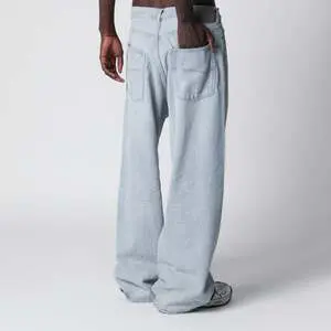 Balenciaga Wide-leg Japanese Denim Jeans - Light Blue