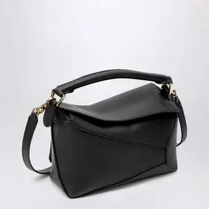 Loewe Small Grained Leather Puzzle Edge Bag - Black