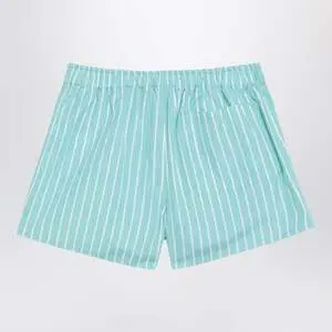 MC2 SAINT BARTH Aqua Striped Cotton Shorts