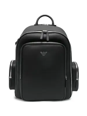Emporio Armani Polyurethane Backpack - Black