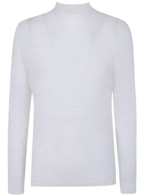 Issey Miyake Wooly Pleats Long Sleeve Shirt - White