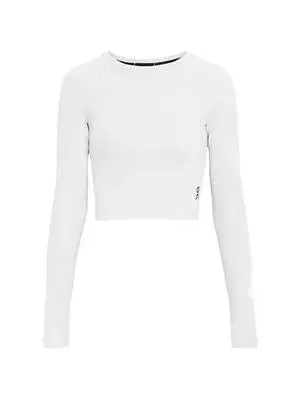 On Studio Cropped Long Sleeve T-shirt - White
