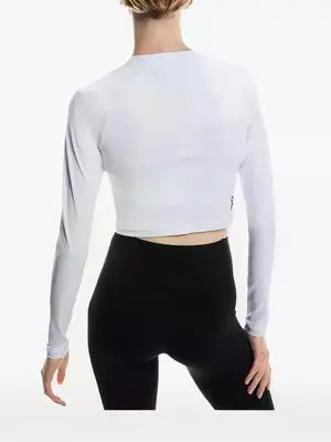 On Studio Cropped Long Sleeve T-shirt - White
