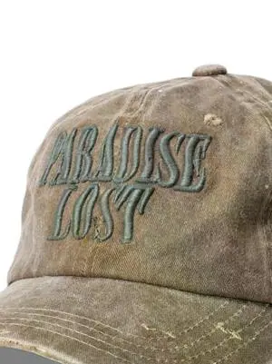 Alchemist Embroidered Distressed Baseball Cap - Brown