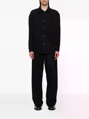WOOYOUNGMI Logo-detail Denim Shirt - Black