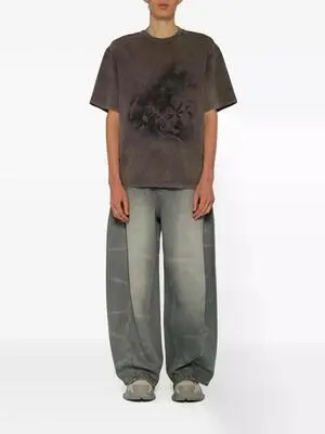 FENG CHEN WANG Spray-painted Plant-motif T-shirt