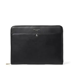 ASPINAL OF LONDON 16-inch Brook Street Folio In Soft Saffiano - Black