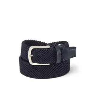 ASPINAL OF LONDON Woven Stretch Belt - Navy