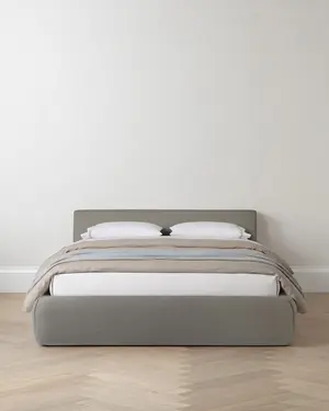 Quince Plush Low Profile Platform Bed Silver