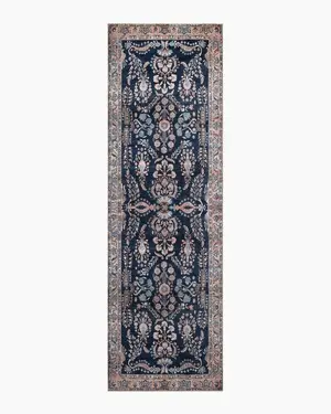 Quince Rosalie Washable Rug - Navy