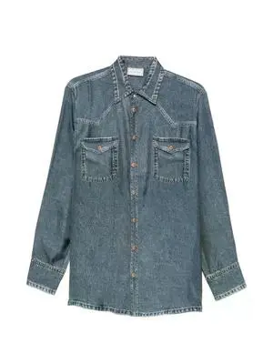 PIERRE-LOUIS MASCIA Washed Denim Western Yoke Shirt