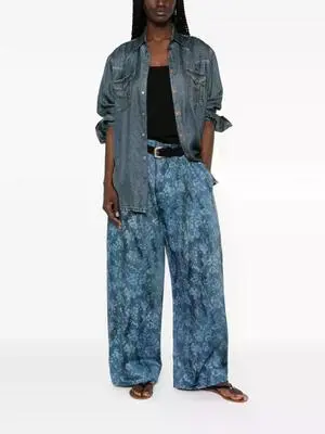 PIERRE-LOUIS MASCIA Washed Denim Western Yoke Shirt