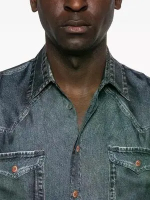PIERRE-LOUIS MASCIA Washed Denim Western Yoke Shirt
