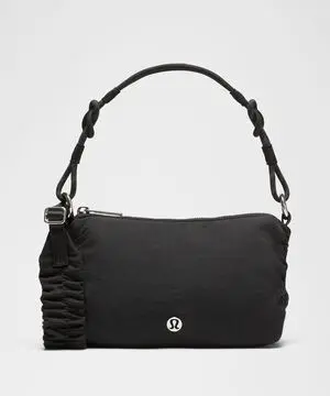 Lululemon Ruched Shoulder Bag Mini - Black/black/silver