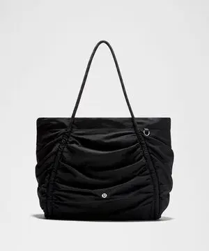 Lululemon Ruched Tote Bag - Black/silver
