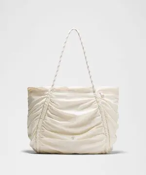 Lululemon Ruched Tote Bag - Light Ivory/silver