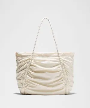Lululemon Ruched Tote Bag - Light Ivory/silver
