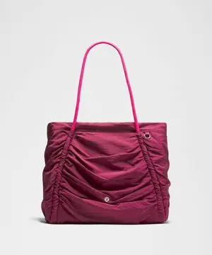 Lululemon Ruched Tote Bag - Raspberry Rave/flamingo Fun/silver