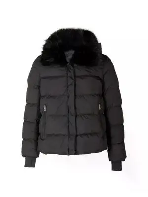 Tahari Quilted Puffer Jacket With Detachable Hood And Fur Trim