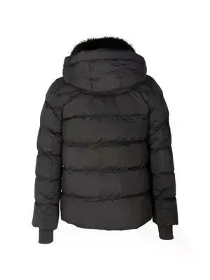 Tahari Quilted Puffer Jacket With Detachable Hood And Fur Trim