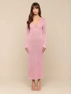 L'Agence Sydney Pointelle Knit Maxi Dress