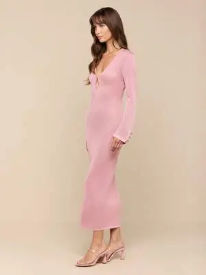 L'Agence Sydney Pointelle Knit Maxi Dress