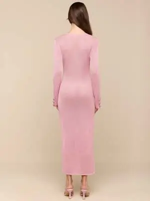 L'Agence Sydney Pointelle Knit Maxi Dress