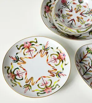 L'Objet Grand Tour Porcelain Dinner Plate - Multicoloured