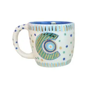 SHERIE BOUTIK C Evil Eye Alphabet Mug - Brown