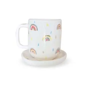 SHERIE BOUTIK Mini Rainbow Ceramic Mug & Saucer