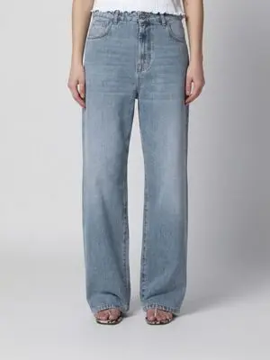 RÓHE Cotton Denim Palazzo Jeans - Blue