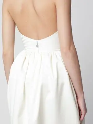 ROTATE BY BIRGER CHRISTENSEN Crepe Maxi Dress With Halter Neckline - White