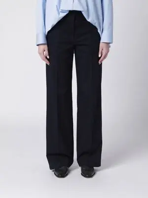 PT TORINO Stretch Cotton Palazzo Trousers - Blue