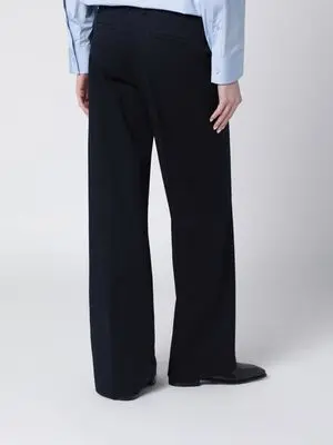PT TORINO Stretch Cotton Palazzo Trousers - Blue