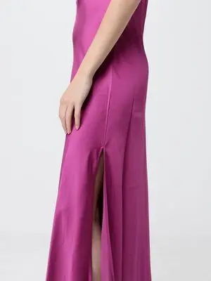 Liu Jo Long Satin Dress With Off-the-shoulder Design