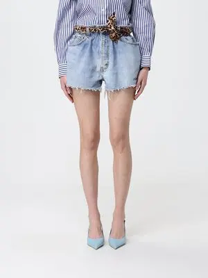 MC2 SAINT BARTH Denim Shorts With Leopard Print Accents