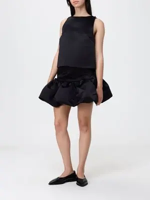 GANNI Satin Ruffled Mini Skirt